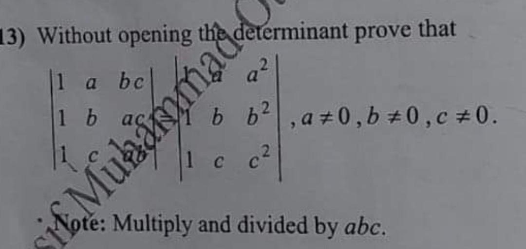 Solved 3) Without opening the determinant prove that | Chegg.com