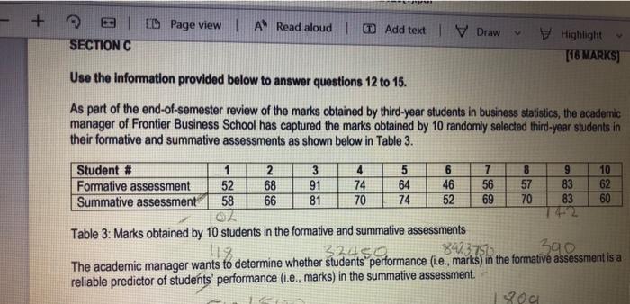 Solved Question 14 4 marks) Using the simple linear | Chegg.com