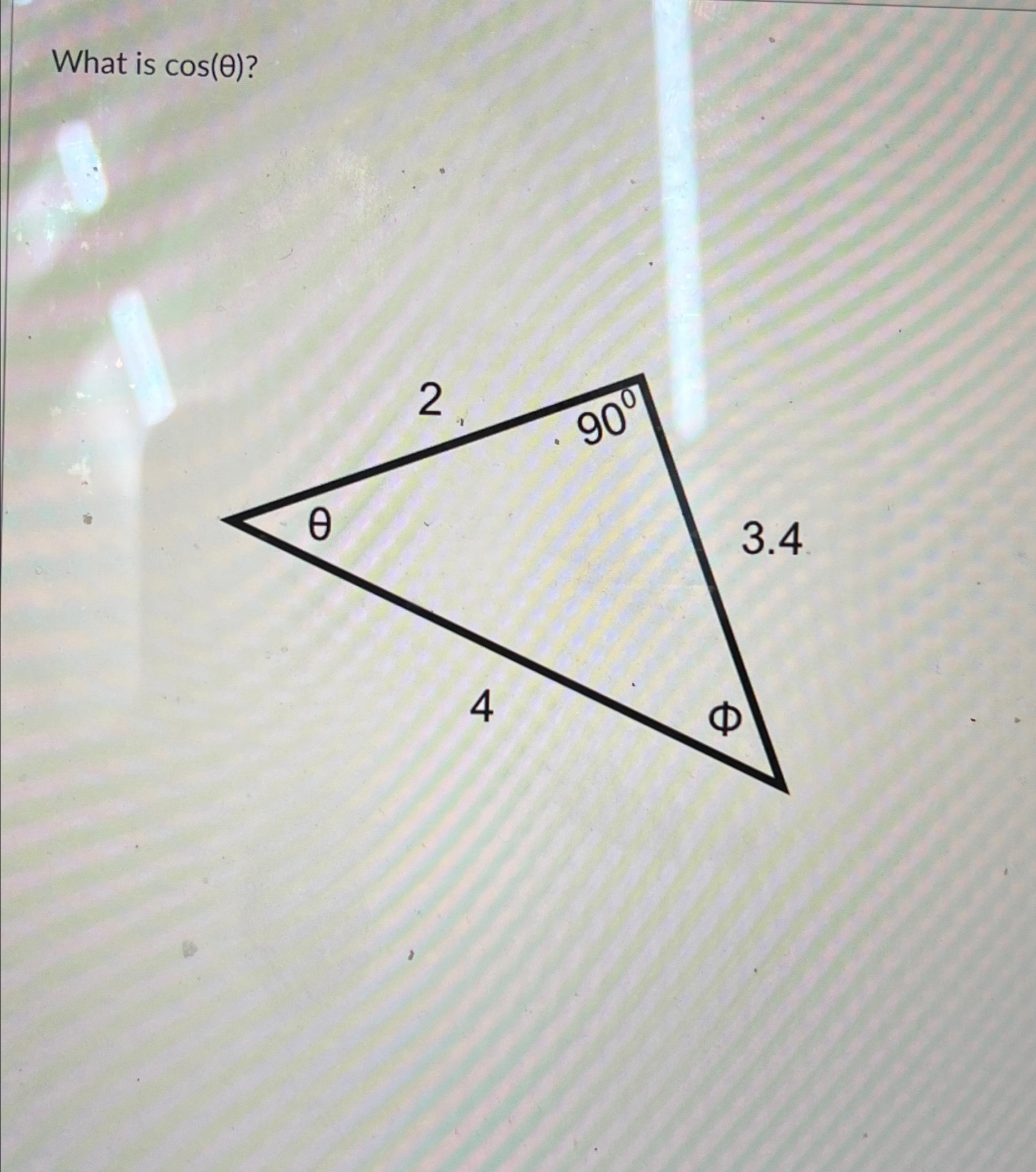 Solved What is cos(θ)?I'mOK | Chegg.com
