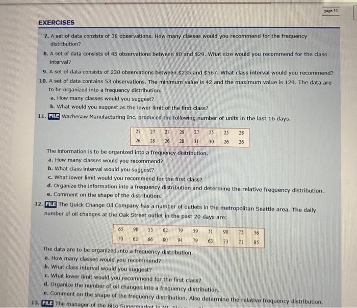 Solved 7. A set of data consists of 38 observations. How | Chegg.com