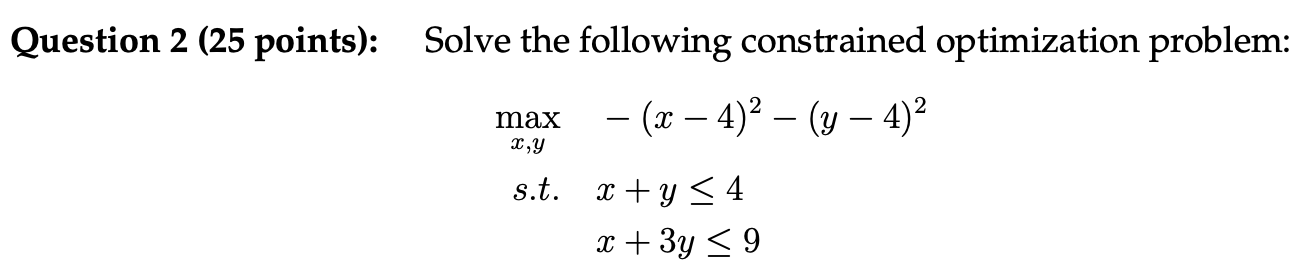 Solved Question 2 25 points Solve The Following 3753