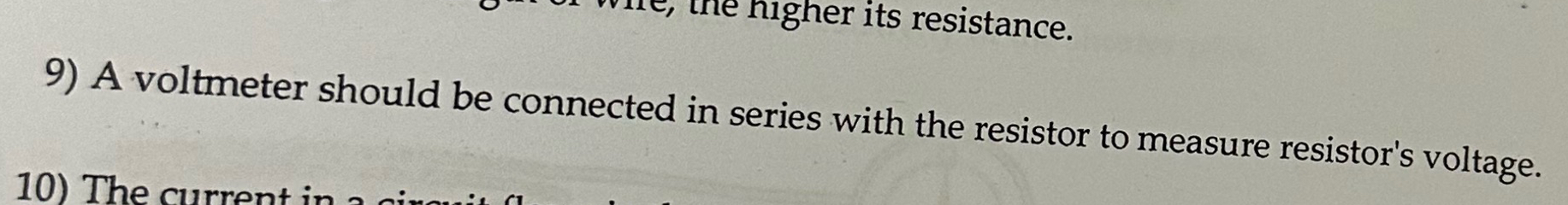 Solved A voltmeter should be connected in series with the | Chegg.com
