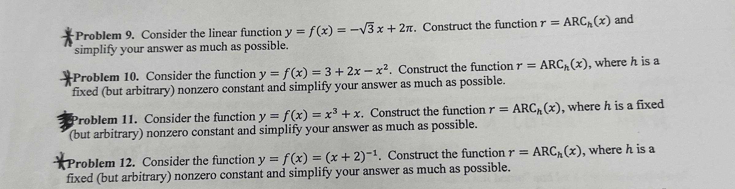 Solved Problem 9. ﻿Consider the linear function | Chegg.com