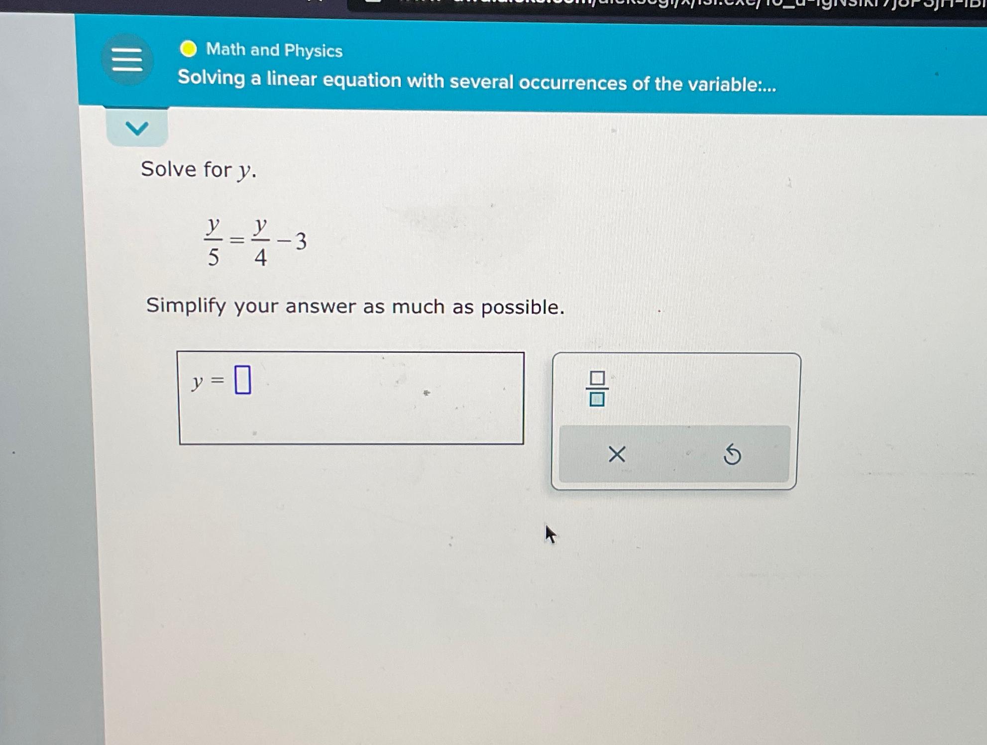 Solved Math and PhysicsSolving a linear equation with | Chegg.com
