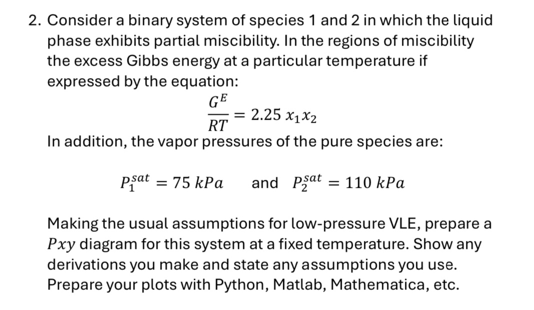 Solved Consider a binary system of species 1 ﻿and 2 ﻿in | Chegg.com