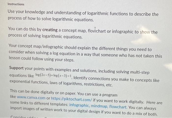 Solved Use your knowledge and understanding of logarithmic | Chegg.com
