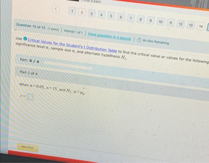 Solved Exam 12 3 4 5 6 7 8 9 10 Question 15 of 15 (t point) | Chegg.com
