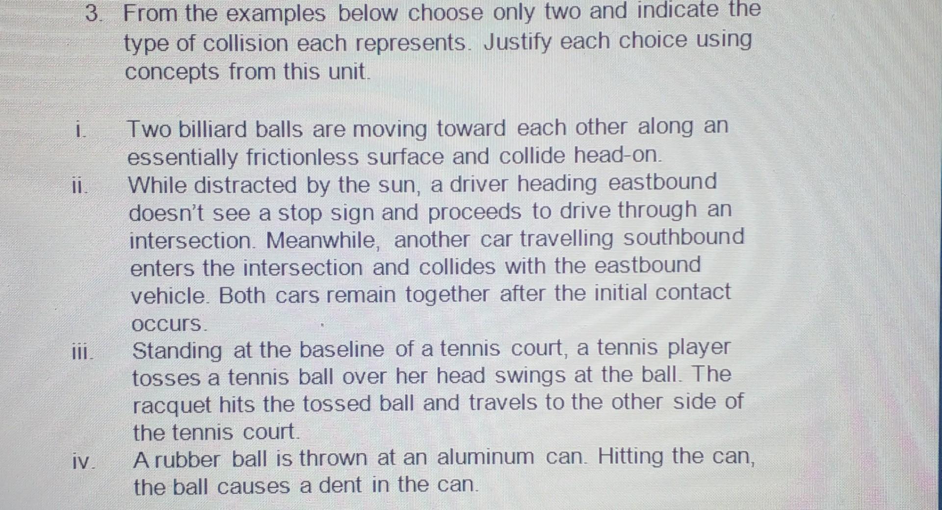 Solved 3. From the examples below choose only two and | Chegg.com