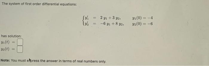 Solved The system of first order differential equations: | Chegg.com