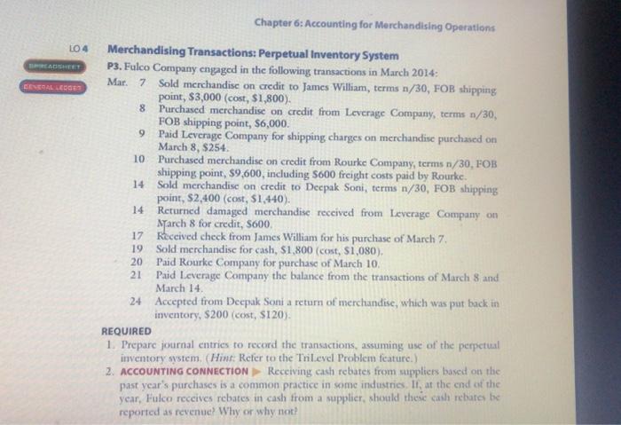 Solved Merchandising Transactions: Perpetual Inventory | Chegg.com