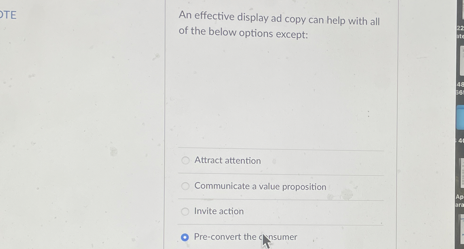 Solved An effective display ad copy can help with all of the | Chegg.com