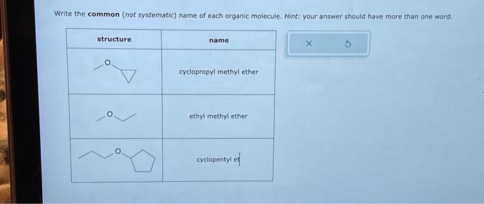 Solved Write the common (not systematic) name of each | Chegg.com
