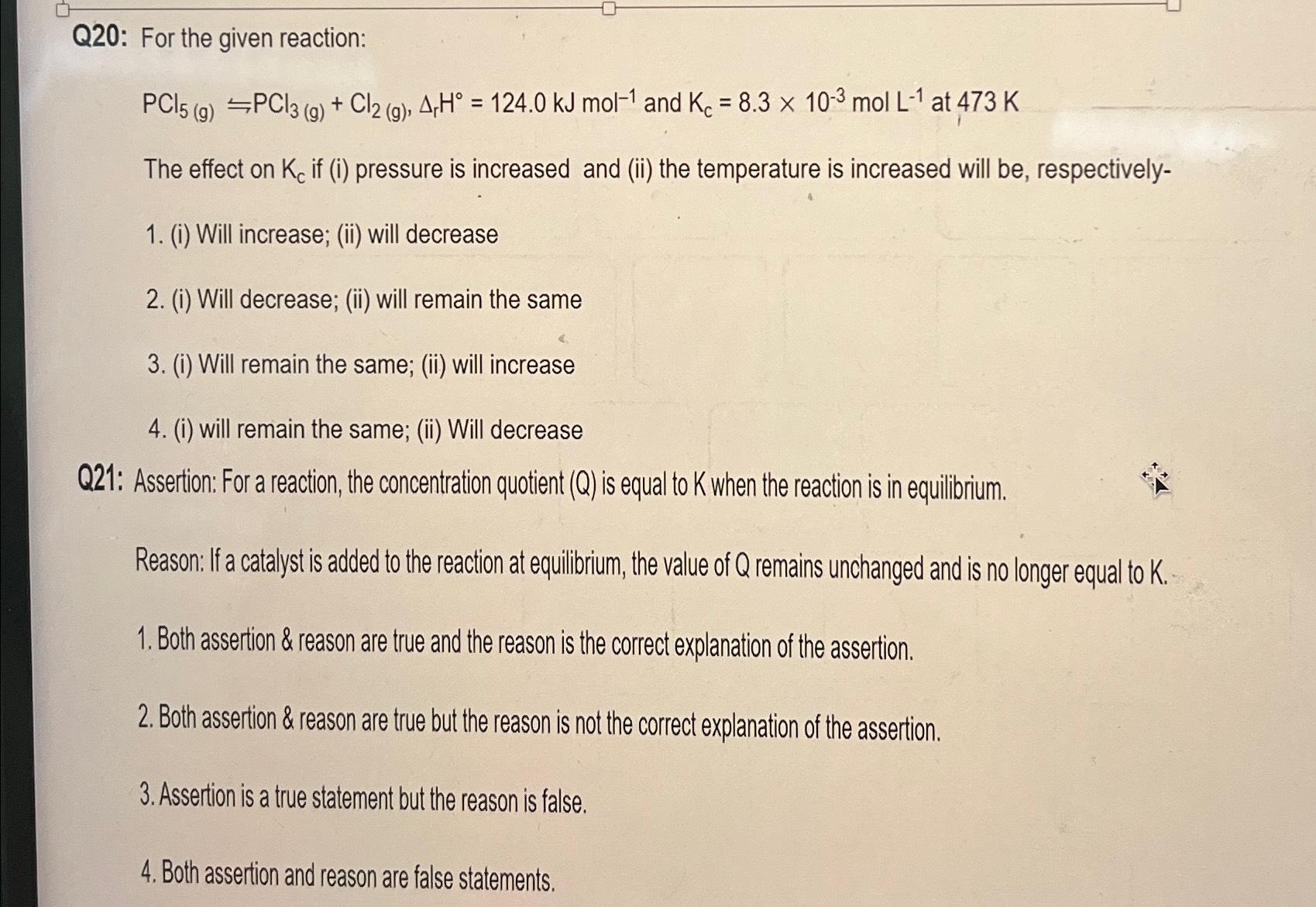 Solved Q20: For the given | Chegg.com