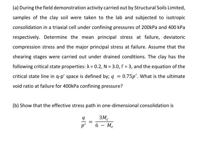 Solved (a) During the field demonstration activity carried | Chegg.com