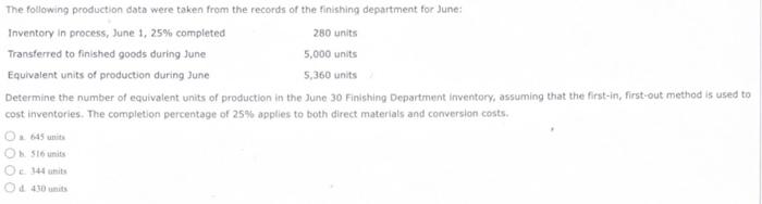 Solved Determine the number of equivalent units of | Chegg.com