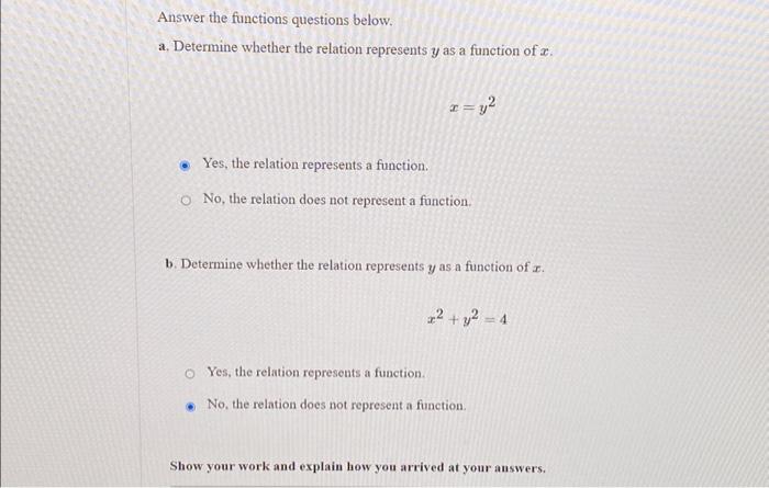 Solved Answer the functions questions below. a. Determine | Chegg.com
