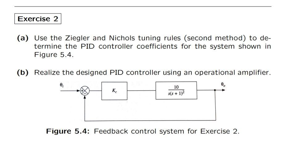 Solved (a) Use the Ziegler and Nichols tuning rules (second | Chegg.com