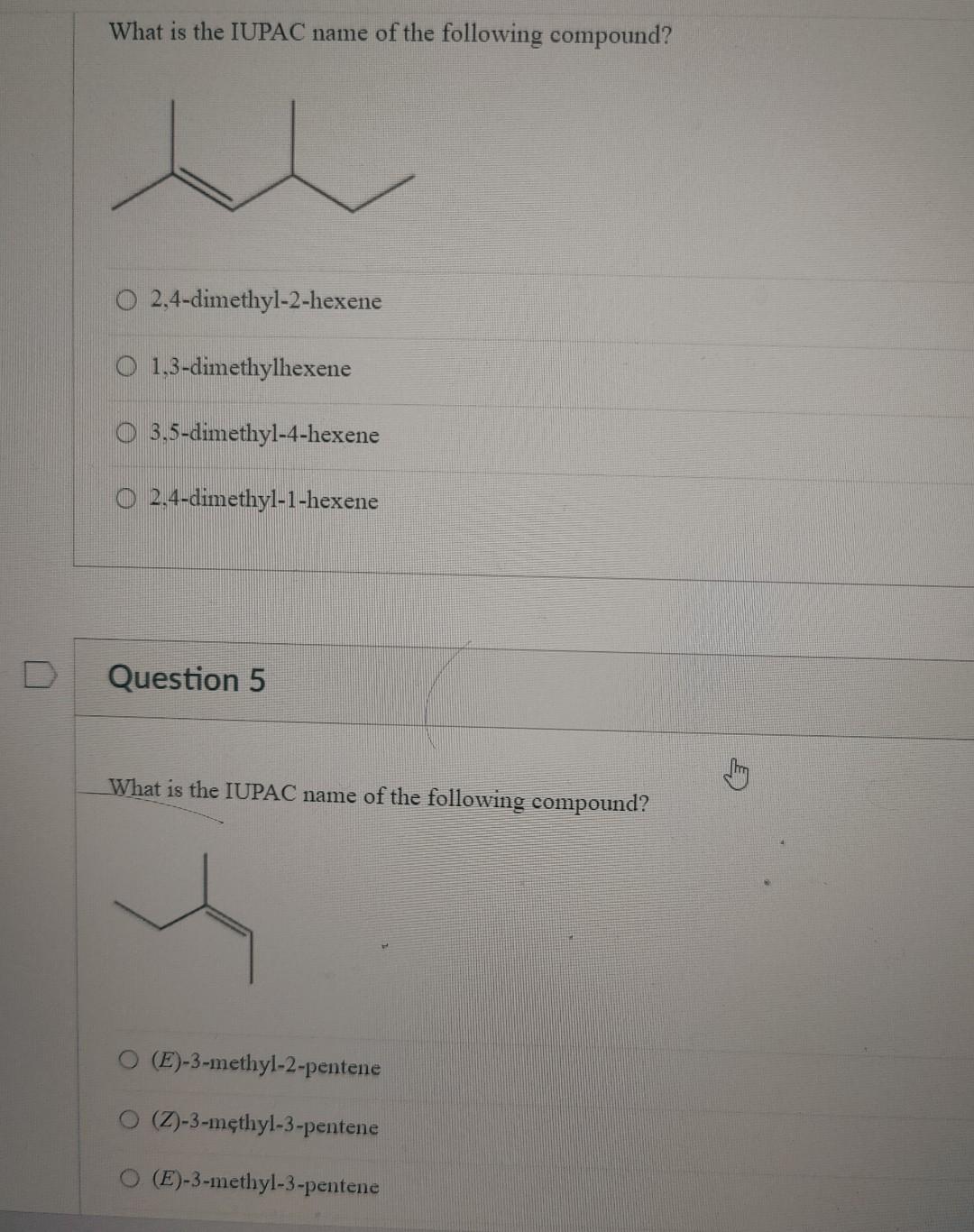 Solved What is the IUPAC name of the following compound? | Chegg.com