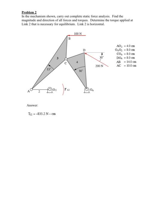 Solved Problem 2 In the mechanism shown, carry out complete | Chegg.com