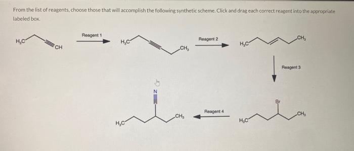 Solved From the list of reagents, choose those that will | Chegg.com