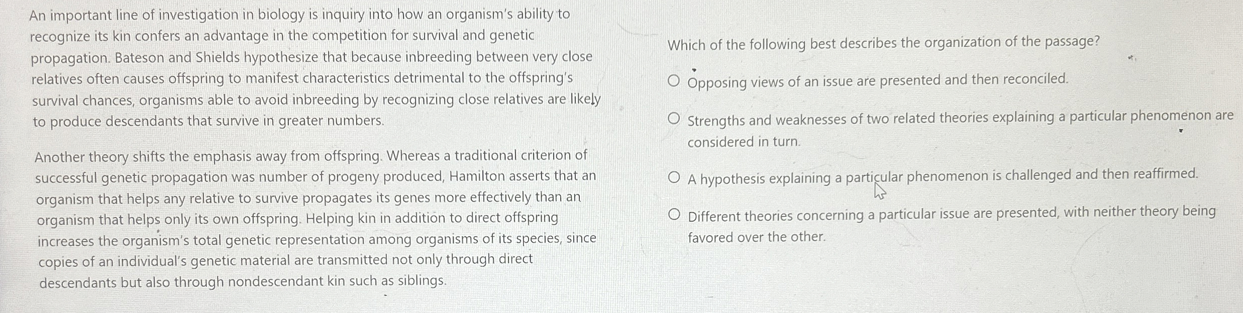 Solved An important line of investigation in biology is | Chegg.com