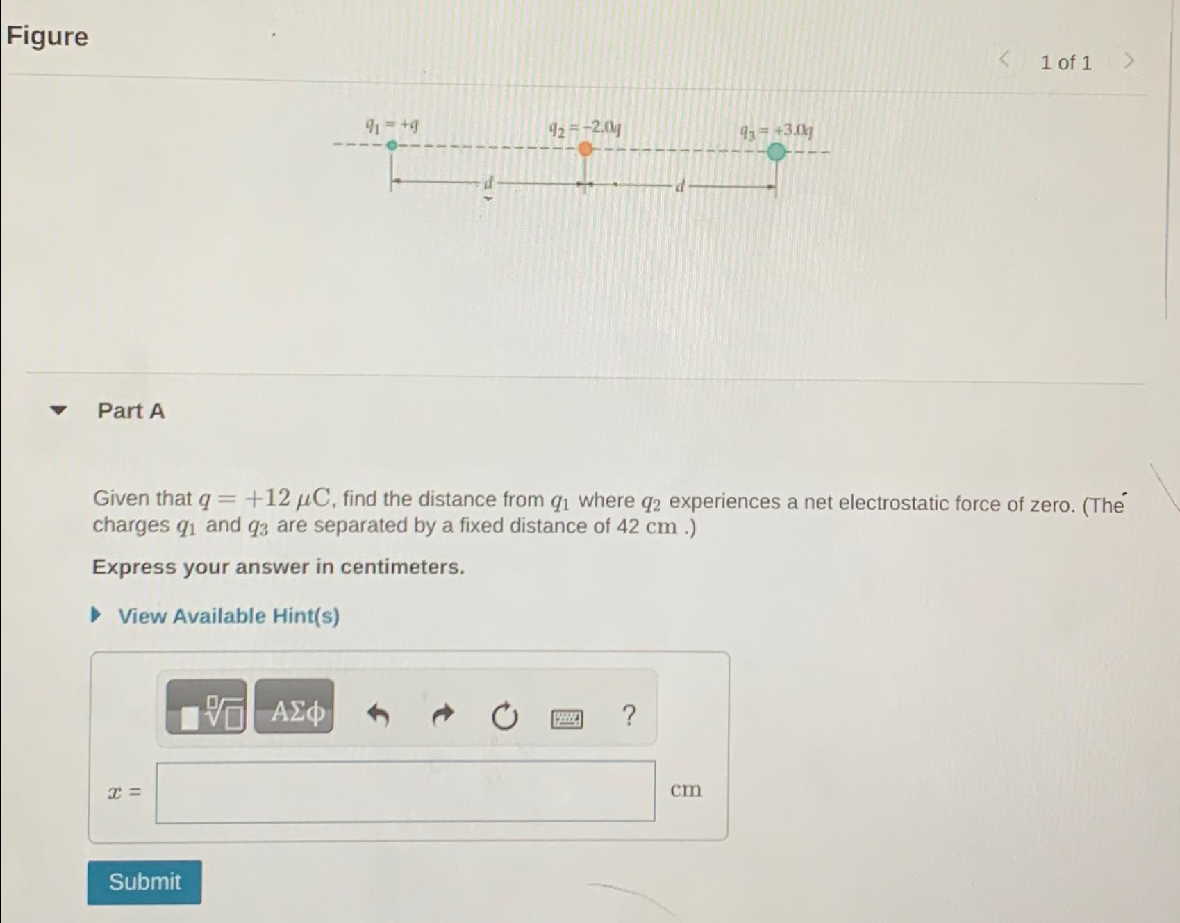 Solved Figure\\n1 of 1\\nPart A\\nGiven that q=+12\\\\mu C, | Chegg.com