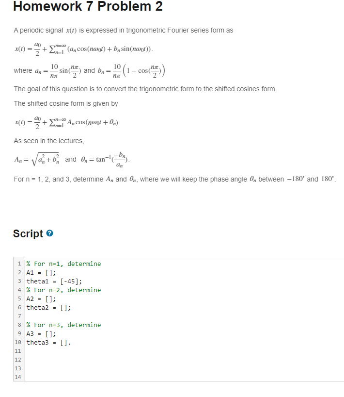 Solved Homework 7 ﻿Problem 2A periodic signal x(t) ﻿is | Chegg.com