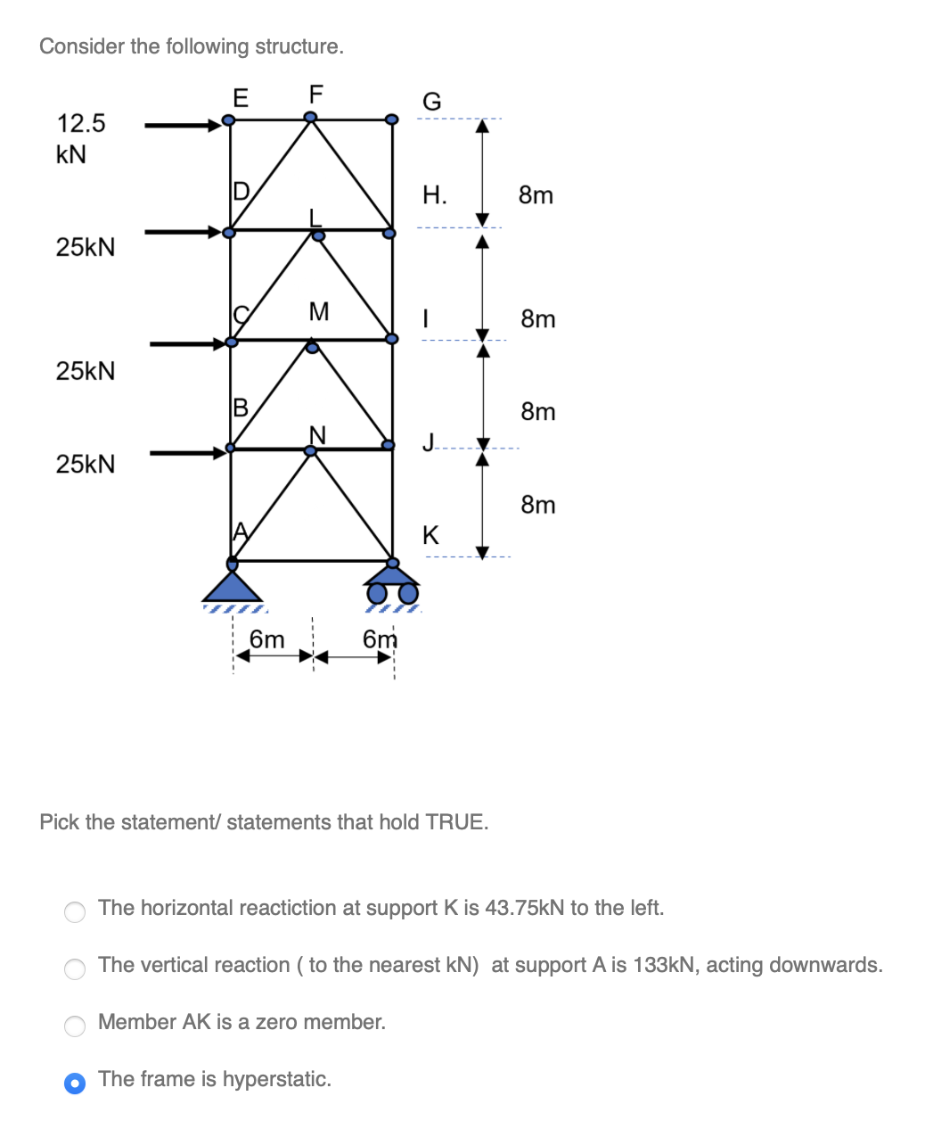 Solved Consider the following structure.Pick the statement/ | Chegg.com