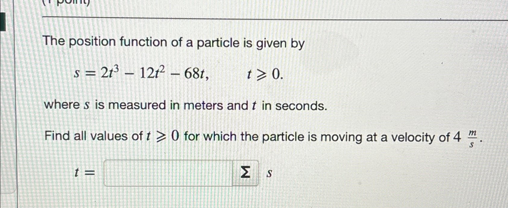 Solved The position function of a particle is given | Chegg.com