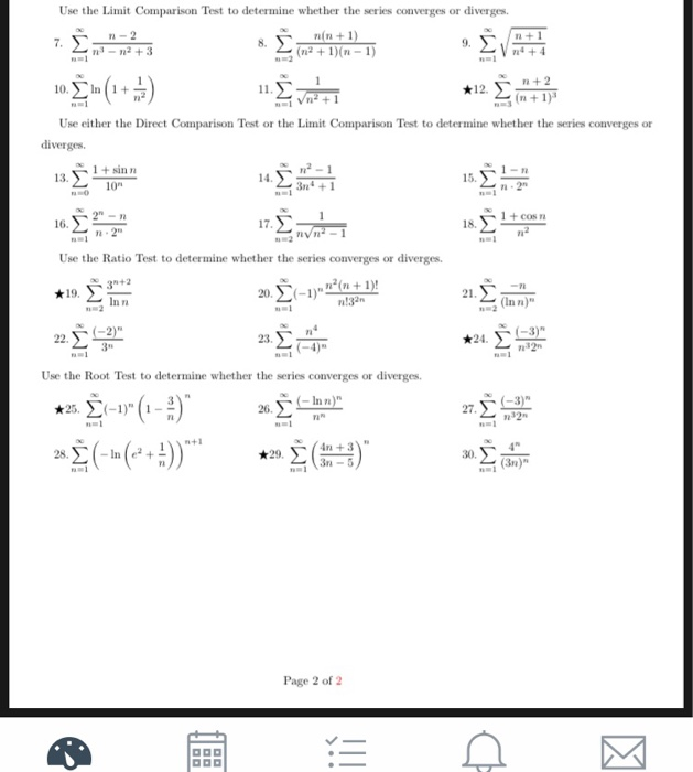 Solved Use the Limit Comparison Test to determine whether | Chegg.com