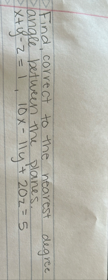 Solved Find, correct to the nearest degree angle between the | Chegg.com