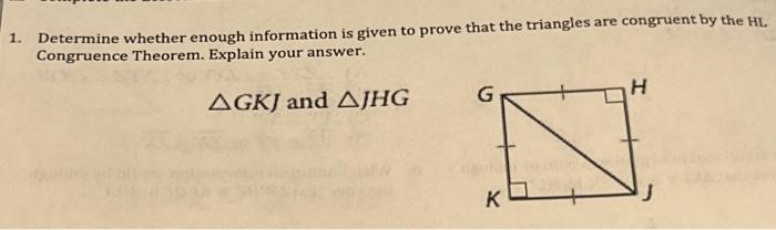 Solved 1. Determine whether enough information is given to | Chegg.com