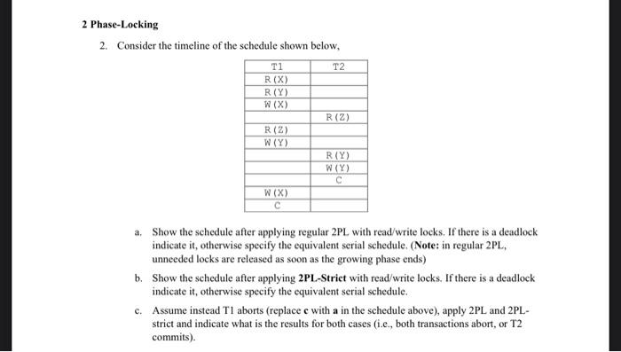 Solved 2 Phase-Locking 2. Consider the timeline of the | Chegg.com