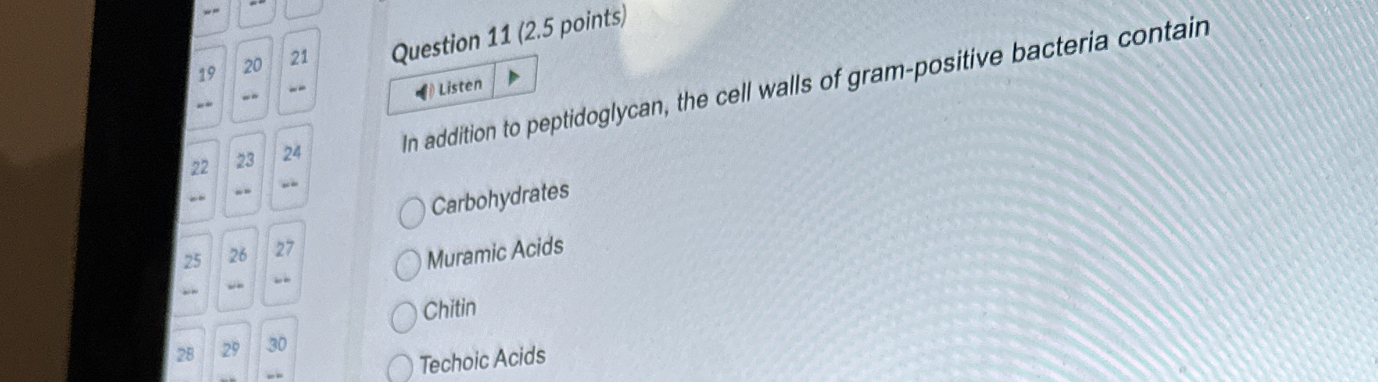 Solved Question 11 (2.5 ﻿points)(istenIn addition to | Chegg.com