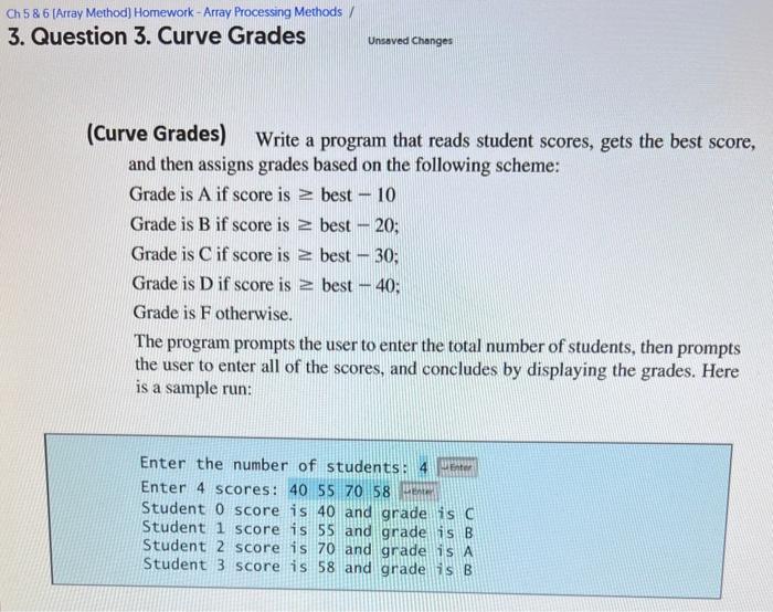Solved (Curve Grades) Write a program that reads student | Chegg.com