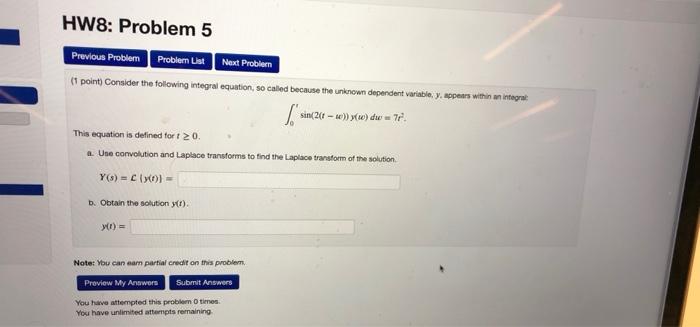 Solved HW8: Problem 5 Previous Problem Problem List Next | Chegg.com