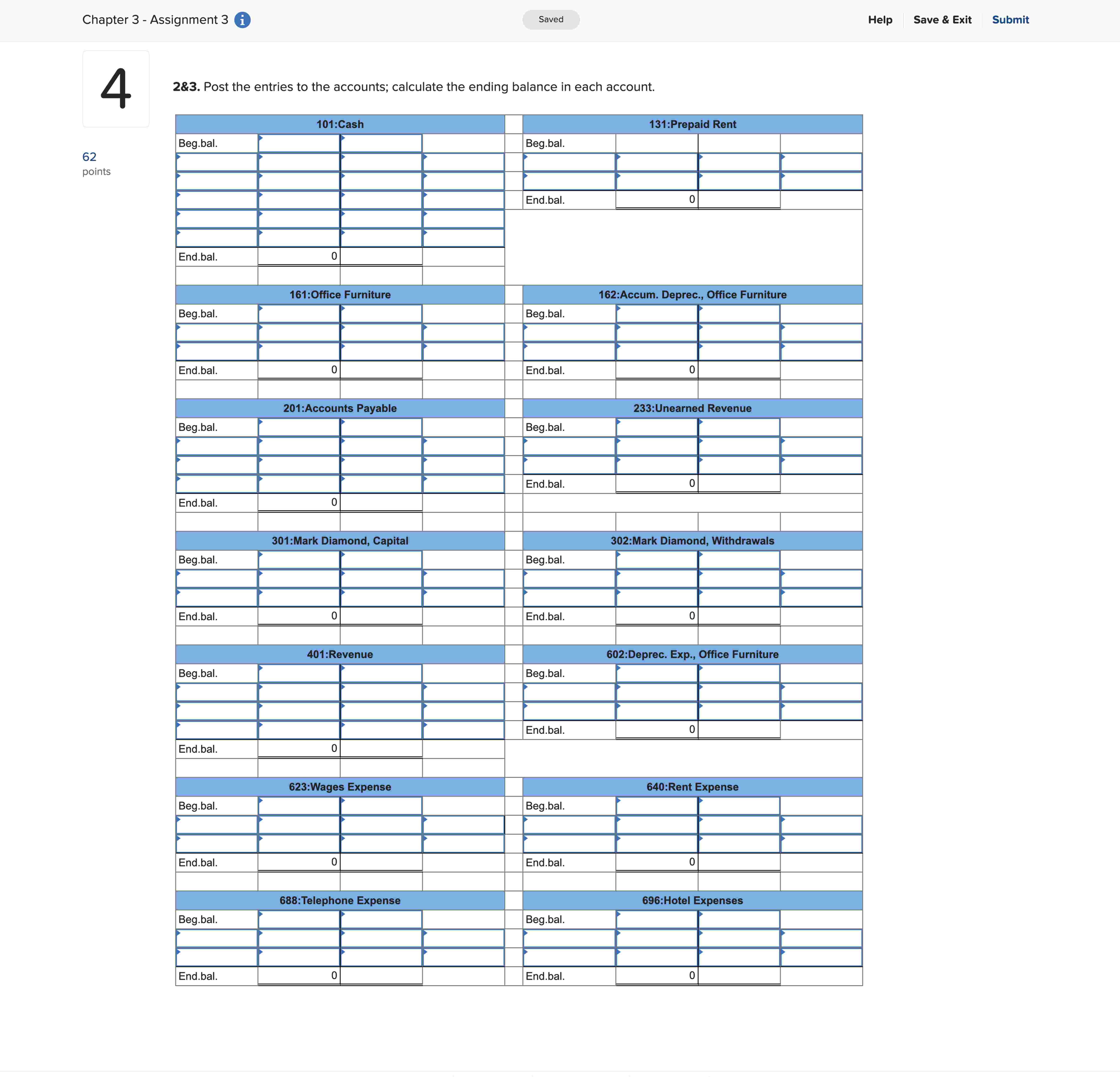 Solved Problem 3-14A Journalizing, posting, adjusted trial | Chegg.com