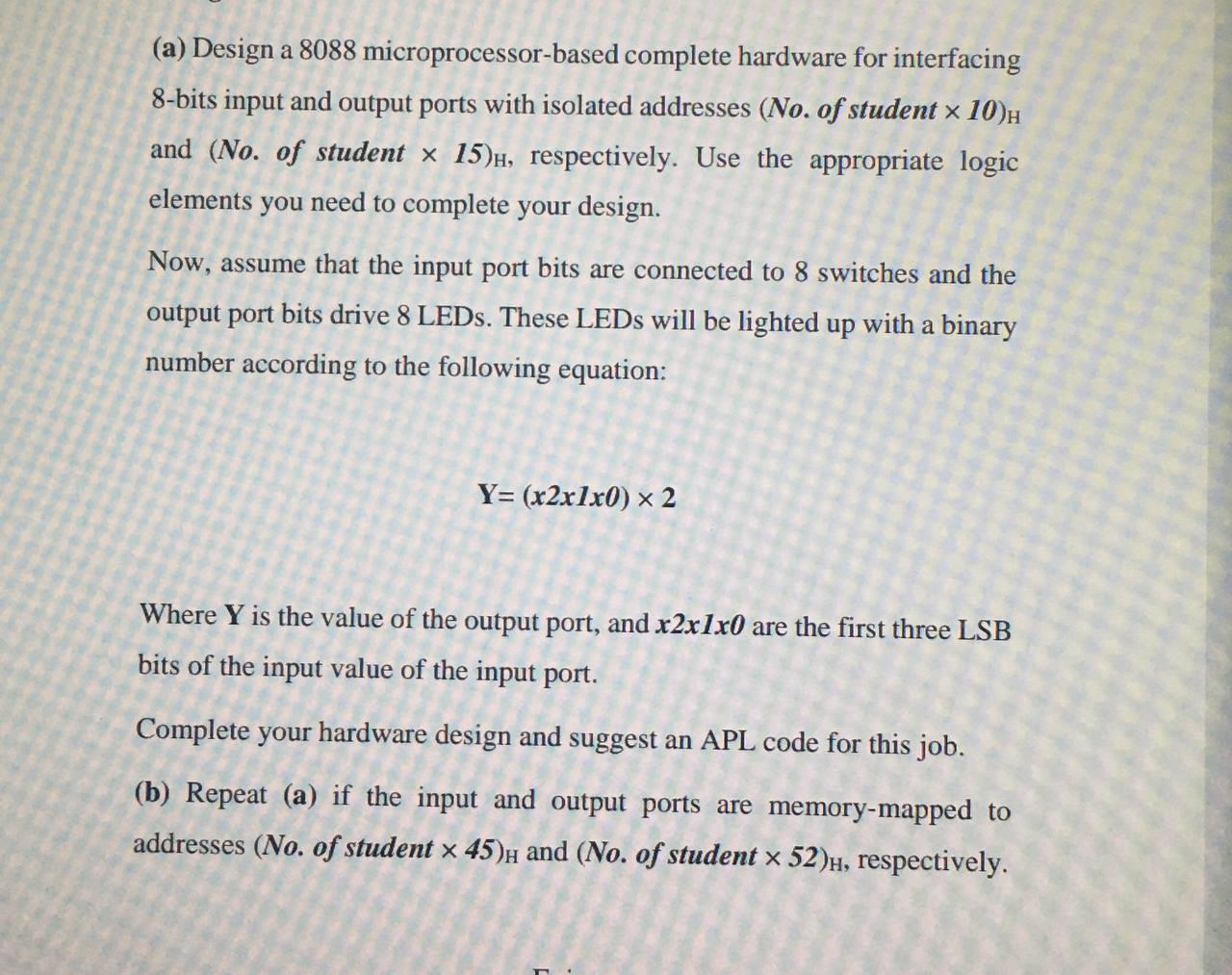 (a) Design a 8088 microprocessor-based complete | Chegg.com