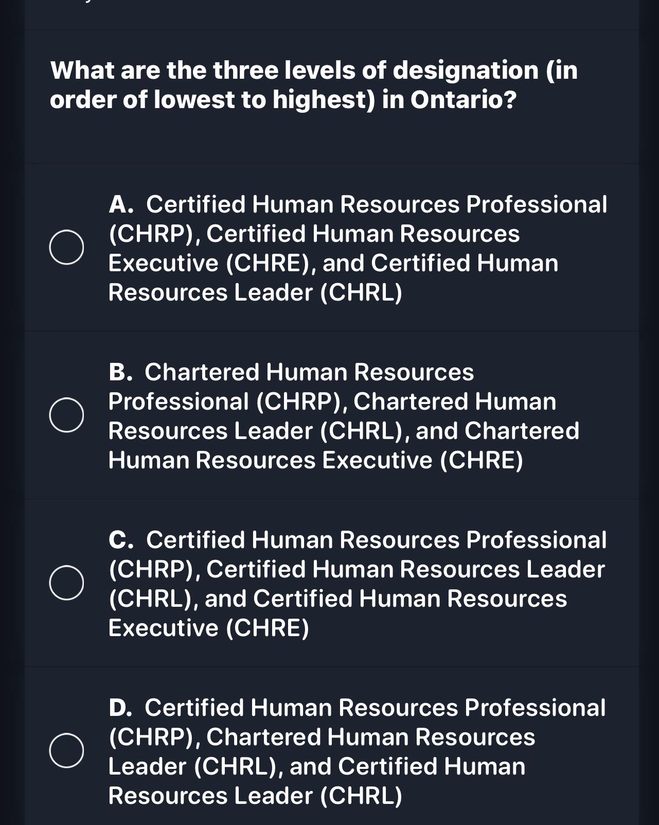 Solved What are the three levels of designation (in order of | Chegg.com