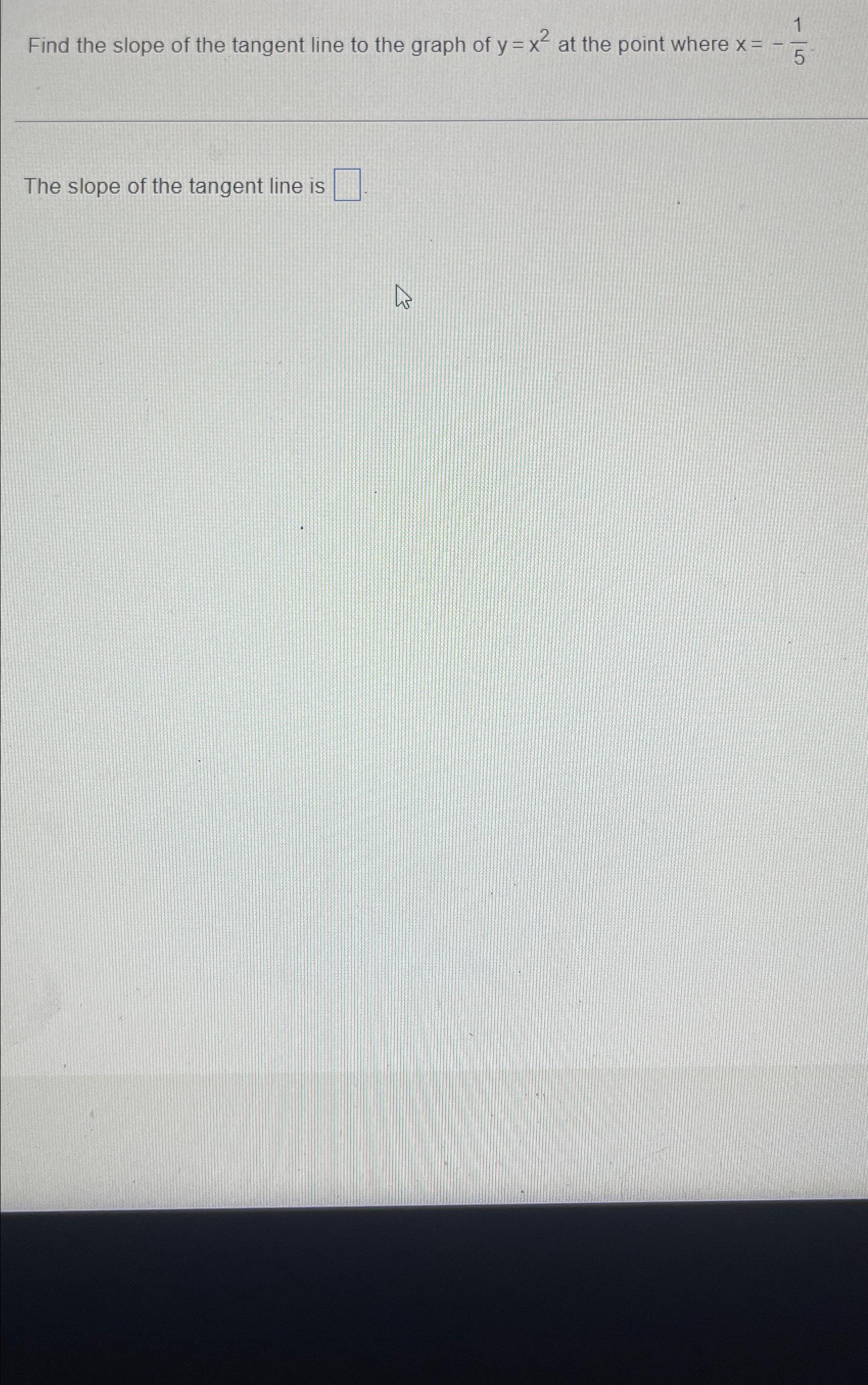 Solved Find the slope of the tangent line to the graph of | Chegg.com