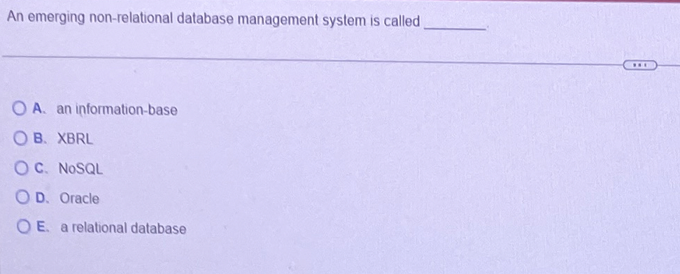 Solved An emerging non-relational database management system | Chegg.com