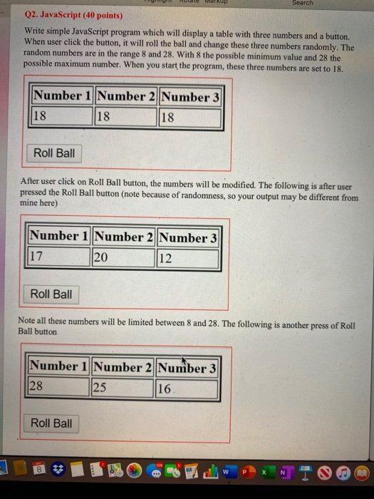 Solved Search Q2. JavaScript (40 points) Write simple | Chegg.com