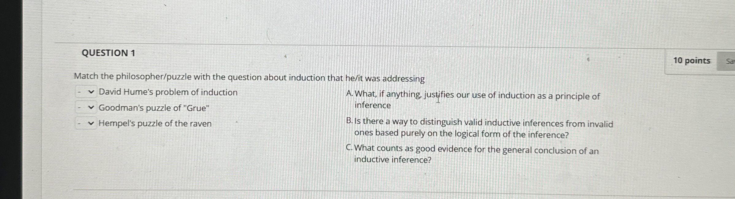Solved QUESTION 1Match the philosopher/puzzle with the | Chegg.com