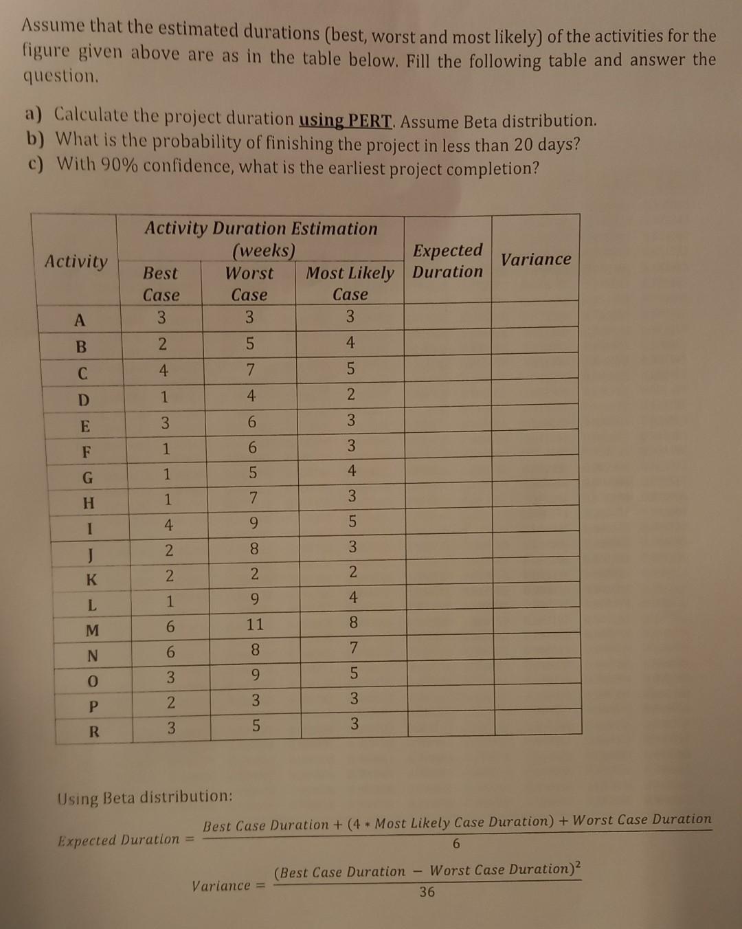 Solved using the table above answer the questions please. a) | Chegg.com