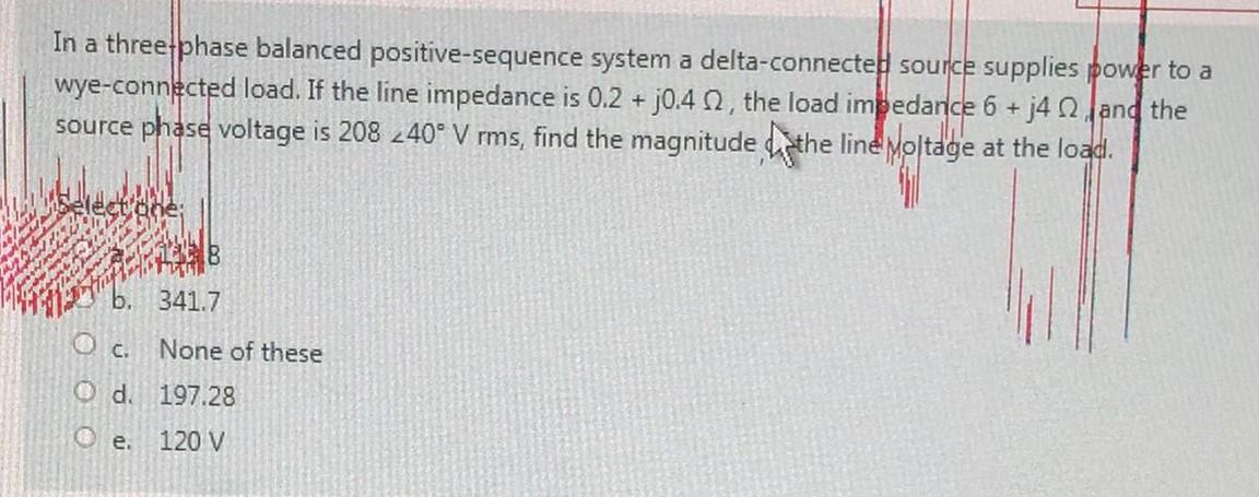 Solved In a three-phase balanced positive-sequence system a | Chegg.com