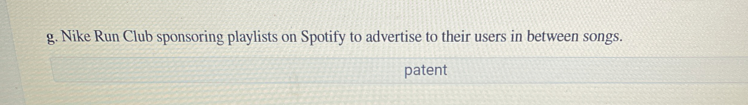 Solved g. ﻿Nike Run Club sponsoring playlists on Spotify to | Chegg.com