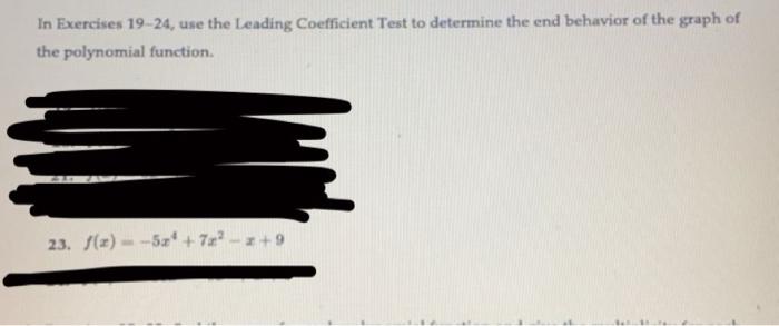 Solved In Exercises 19-24, use the Leading Coefficient Test | Chegg.com