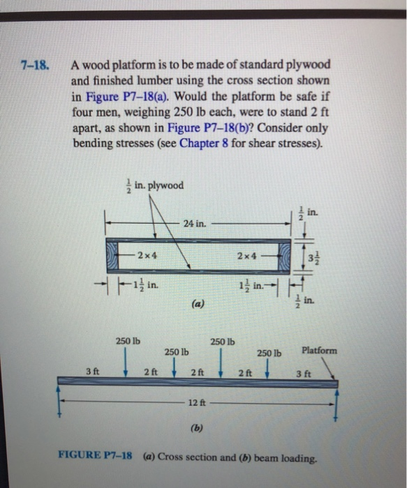 Solved 7-18. A wood platform is to be made of standard | Chegg.com