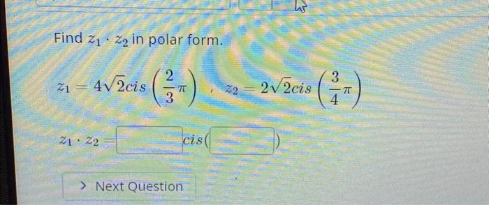 Solved Find z1⋅z2 in polar form. | Chegg.com
