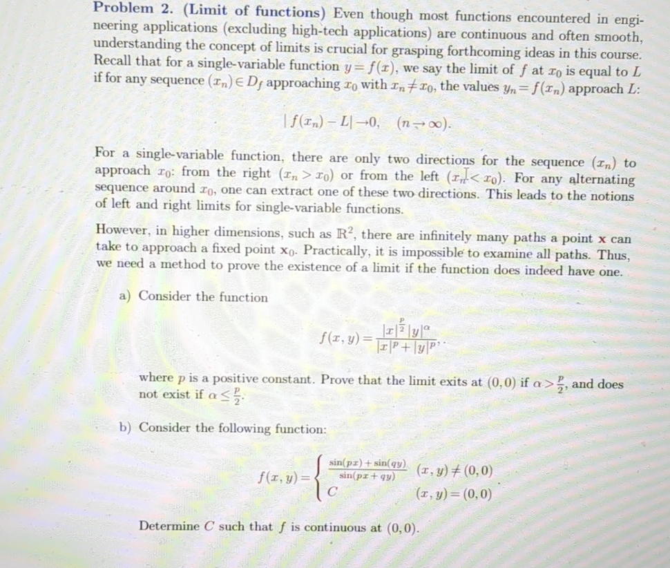 Solved Problem 2. (Limit of functions) ﻿Even though most | Chegg.com